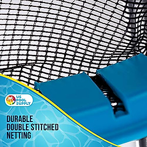 U.S. Pool Supply Professional Heavy Duty 14" Swimming Pool Leaf Skimmer Net with Strong Reinforced Aluminum Frame Handle - Commercial Grade - Fast Cleaning, Easy Debris Pickup & Removal
