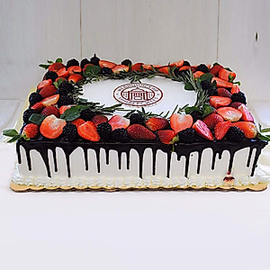 ZOENHOU 36 PCS 9 x 12 Inch Rectangle Cake Board, 1/10 Inch Gold Cake Cardboard, Greaseproof Cake Base Boards, Rectangular Cake Sheet for Cake Decorating, 1 Roll Ribbon