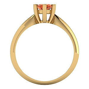 Clara Pucci 1.0 ct Marquise Cut Solitaire Red Simulated Diamond Engagement Bridal Promise Anniversary Ring 18K Yellow Gold Size 3.75