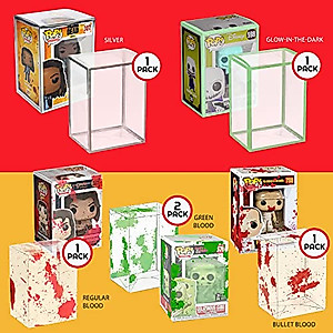 EVORETRO Pop Protector for Funko Pop 4 inch figures - 10 pack - Themed Decal Designed on Display Case such as Bullet Hole, US Flag, Vaulted, Music and more. Will Last for Years to Come