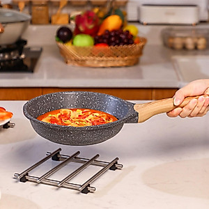 Hicarer 4 Pcs Stainless Steel Trivet for Pots and Pans Stainless Steel Pot Trivets Cast Iron Trivet Cooling Racks for Kitchen Dining Table Decor Hot Pads Cooking and Baking Pans Holder, 7 x 7 inches