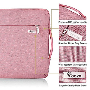 Voova Laptop Sleeve Case 15.6 Inch, 360° Protective Computer Carrying Bag Compatible with MacBook Pro 15 16 M1 Pro/Max,15-16 Inch Microsoft Hp Lenovo Dell Acer Asus Chromebook for Women Girls,Pink