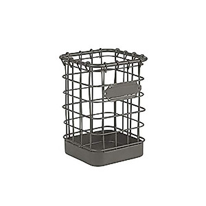 Spectrum Diversified Vintage Pencil & Utility Cup for Storage and Organization of Home Office Desk or Countertop, Industrial Gray