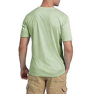KEFITEVD Men's Hiking Shirts Short Shirts UPF 50+ Sun Protection Shirts Dry Fit Moisture Wicking T-Shirts for Workout,Travel,Camping Light Green