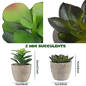 ALAGIRLS Small Fake Plants Set of 4 - Eucalyptus Rosemary Succulents Plants Artificial in Pots for Home Decor Indoor - Mini Faux Potted Plants for Bedroom Bathroom Living Room Desk Shelf Decoration
