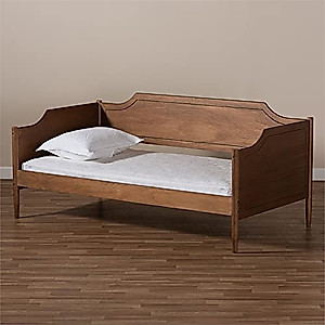 BOWERY HILL Walnut Brown Finished Wood Twin Size Daybed