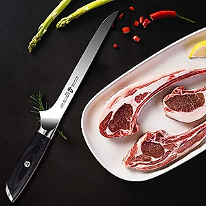 TUO Boning Knife 7 inch - Fillet Knife Flexible Kitchen Knife German HC Steel with Pakkawood Handle - FALCON SERIES with Gift Box