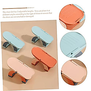 Zerodeko 3pcs Shoe Rack Sneaker Holder Adjustable Shoe Rack Adjustable Shelf Brackets Shoe Stacker Storage Shoe Rack for Closet Shoe Holder Slot Shoe Slots Shelf Space Saving Shoe Rack Pp