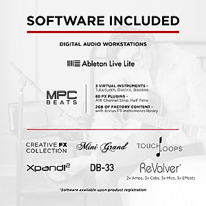 M-Audio AIR 192x6 USB C MIDI Audio Interface for Recording, Podcasting, Streaming, Studio Quality Sound, 2 XLR in and Music Production Software (Renewed)