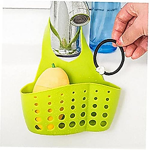 Pinicecore Kitchen Sink Sponge Holder Sink Holder Sponge Drain Rack 2 Bags Holes Tap Hanging Strainer Organizer for Brush Sponge Bathroom Holder Kitchen Holder Green