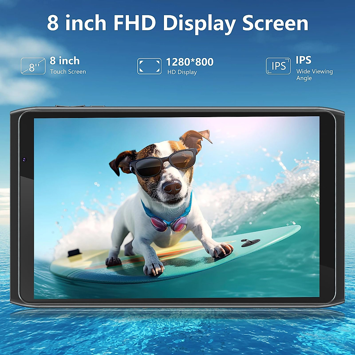 Android 12 Tablet with Case and Film 8 Inch WiFi6 Tablets, 2GB RAM 32GB ROM 512GB Expand, Quad-Core Processor Tablet PC, 1280x800 IPS Touch Screen, Dual Camera, Google GMS Certified Tableta