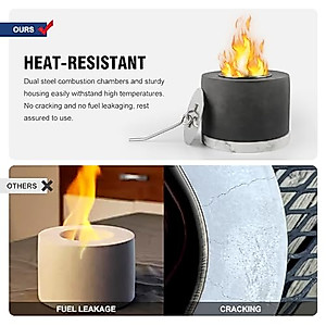 ABXMAS Tabletop Fire Pit, Portable Mini Concrete Tabletop Fireplace S’Mores Maker Kit with Smokeless Long Time Burning, Table Top Fire Pit Bowl Ethanol Alcohol for Indoor Outdoor Décor