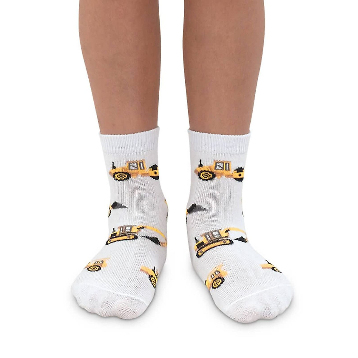 Jefferies Socks Little Boys' Construction Triple Treat Socks 3 Pair Pack, Putty, X-Small