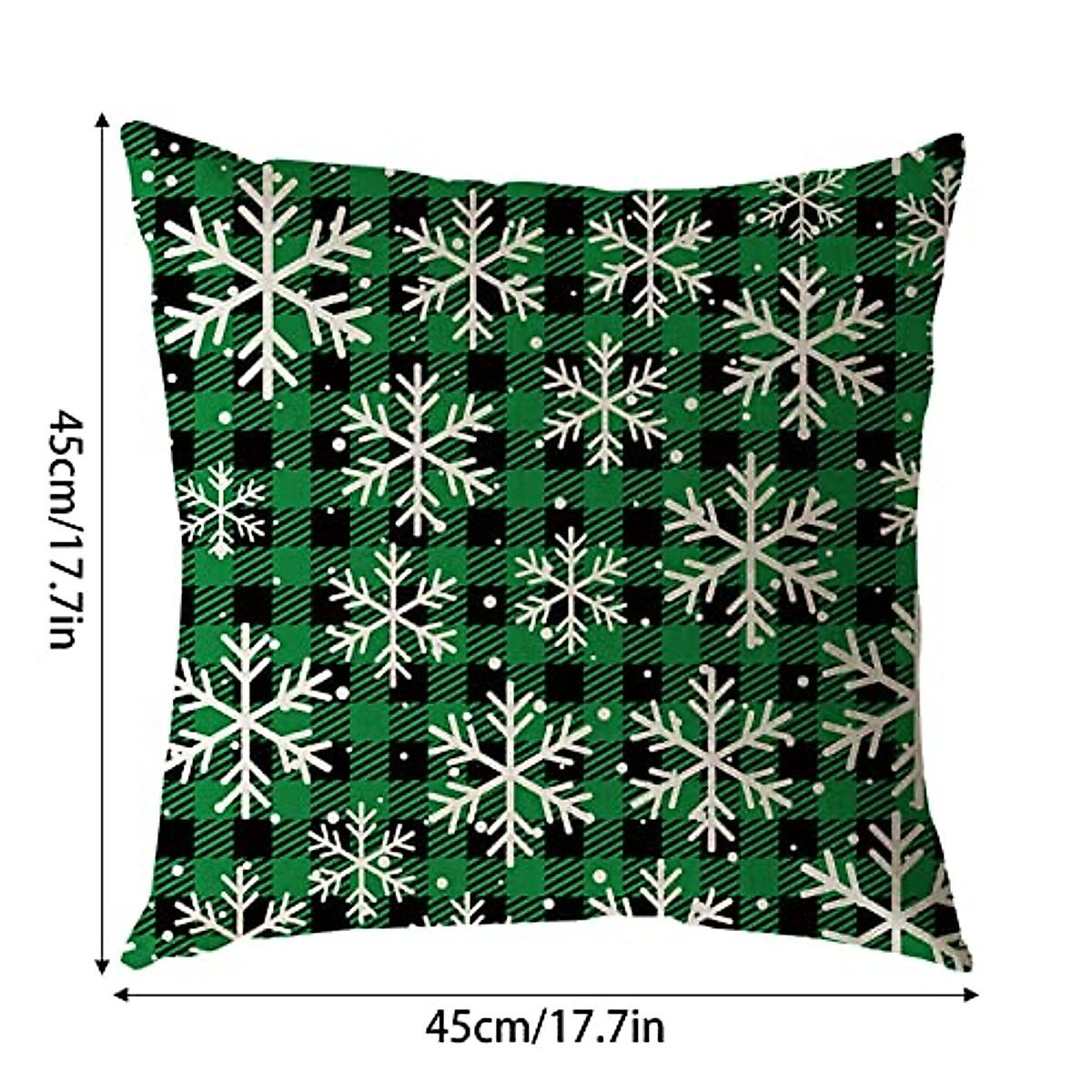 Scceatti Christmas Pillow Covers 18x18 in Liene Square Winter Cushion Cover with Zipper Polka Dot Funky Toss Theme New Pillowcases Protector for Couch Sofa Bed Living Room Decorations Gifts Decor