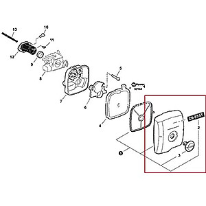 OEM Genuine Echo/Shindaiwa P021042614 Air Filter Cover Assy for CS-355T + (Free Two e-Books)