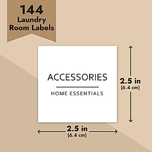 Talented Kitchen 144 Minimalistic Laundry Room Labels for Glass Jars, Preprinted Linen Closet Stickers for Containers, Bathroom Organization, Cleaning Supplies (Black)
