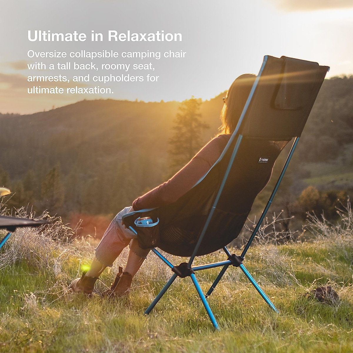 Helinox Savanna High-Back Collapsible Camp Chair, Black