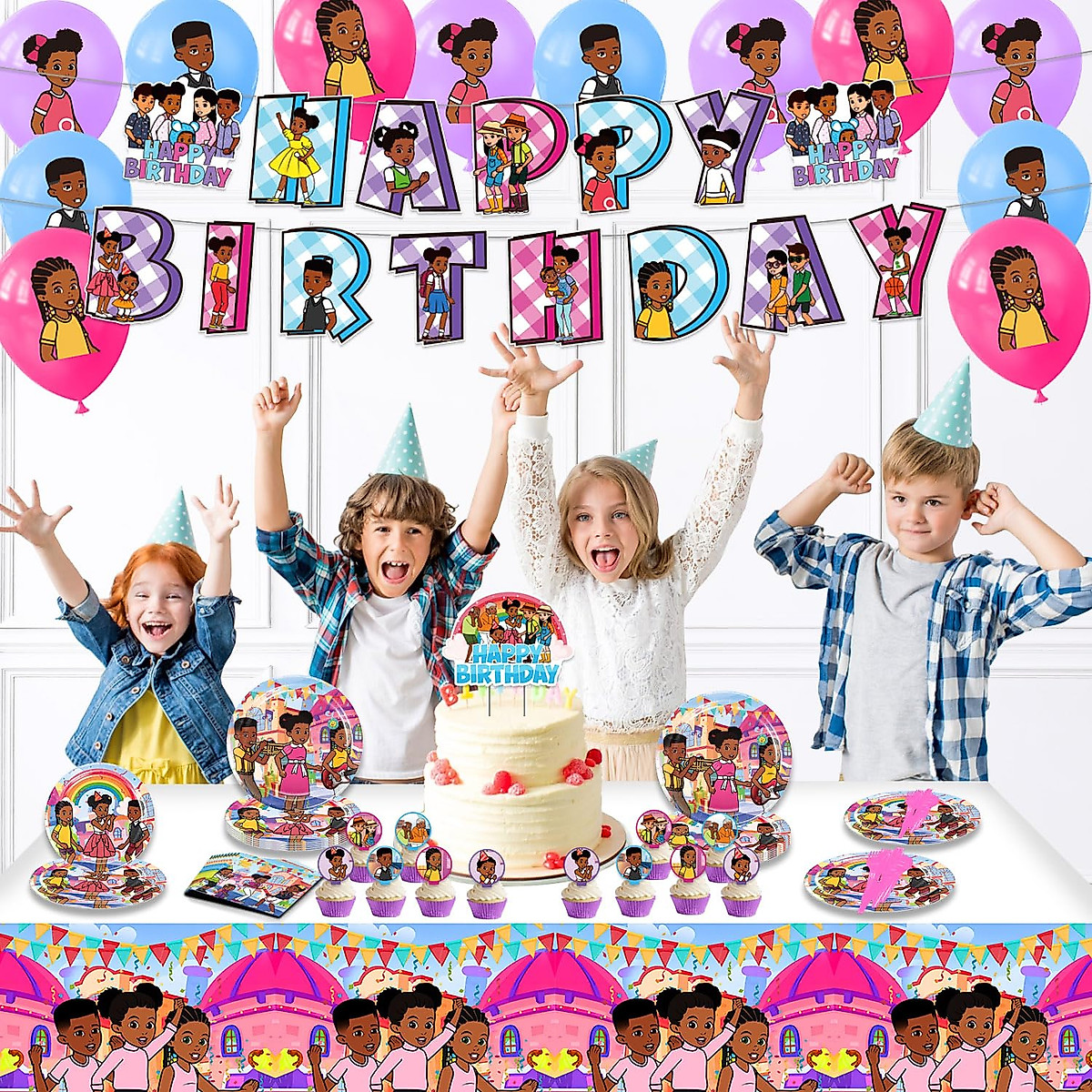 Gracies Corner Party Decorations, Theme Birthday Party Supplies Set Include Banner, Balloons, Cake Toppers and Cupcake Toppers for 1st 2nd Birthday Boy Girls Birthday Party Decor