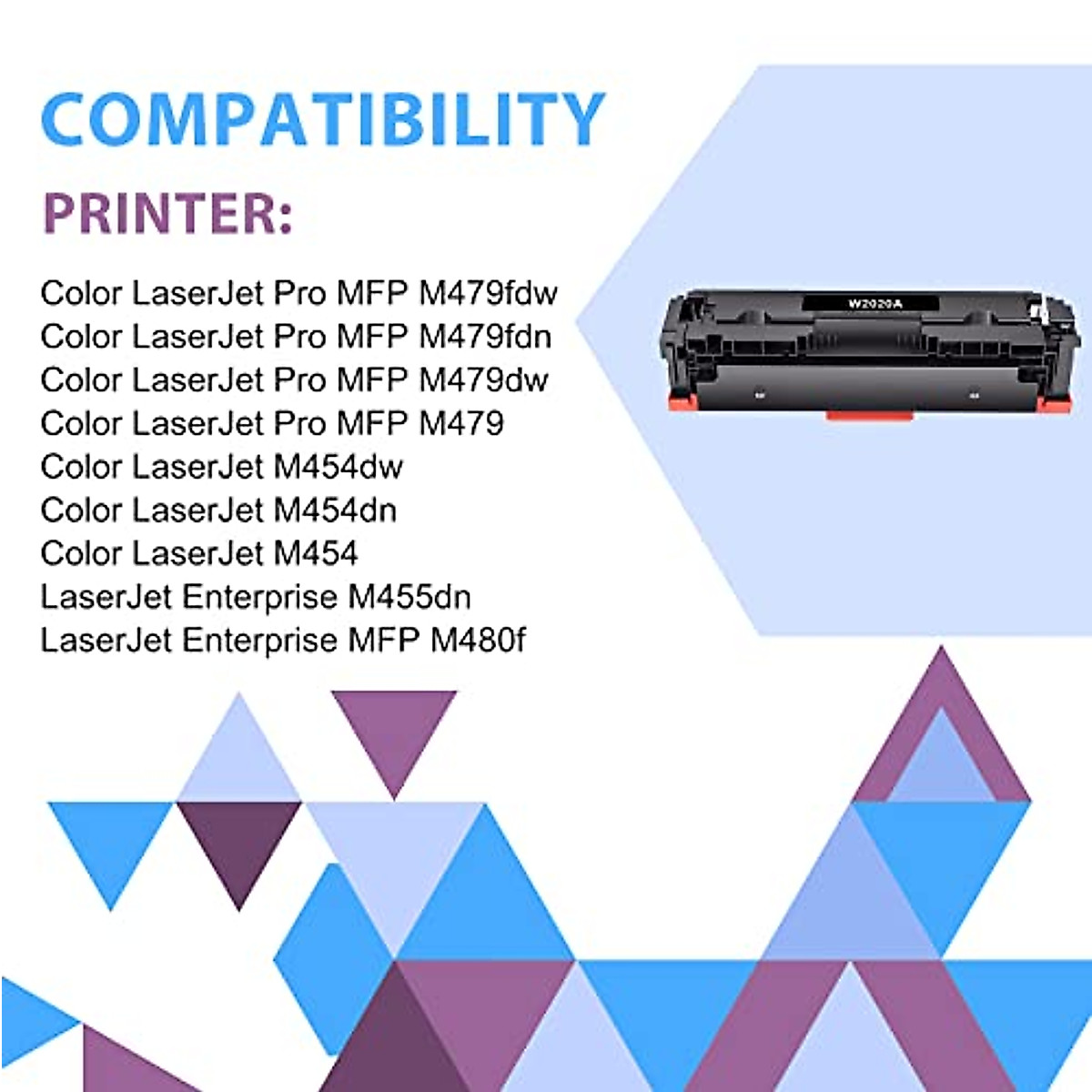 inkalfa 414A Toner Cartridges 4 Pack (with Chip) Compatible Replacement for HP 414A 414X W2020A W2020X Work for HP Color Pro MFP M479fdw M479fdn M454dw M454dn M479 M454 Printer Toner
