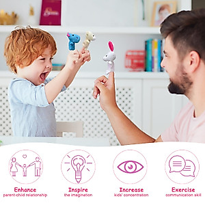 22 pcs Plush Animals Finger Puppet Toys - Mini Plush Figures Toy Assortment for Kids, Soft Hands Finger Puppets Game for Autistic Children, Great Family Parents Talking Story Set