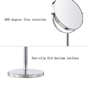 KXA Makeup Mirror Vanity Mirrors for Makeup and Shaving Silver Double Sided Zoom 1x and 5X Magnification 360˚ Rotating for Home and Travel Dressing Mirror Lighted Makeup Mirror