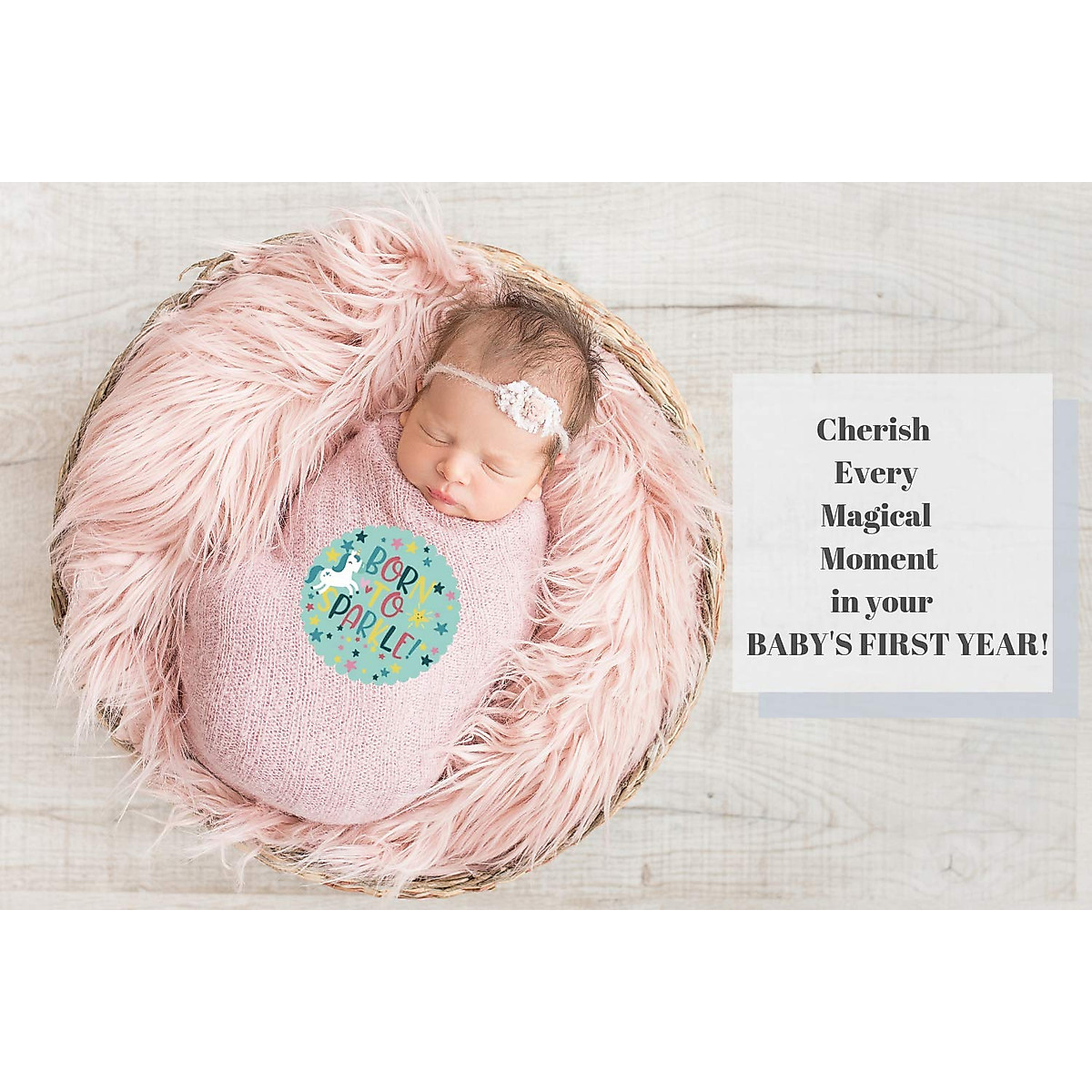 28 Pack Baby Monthly Milestone Stickers for Girls