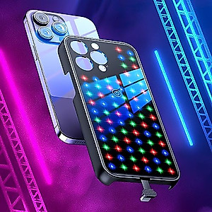 YOLOLAND iPhone 14 Pro Max Phone Case, RGB Led Luminous Phone Case, Starry Sky Shining, Colorful Flashes