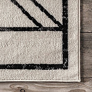 nuLOOM Saniyah Geometric Diamond Area Rug, 6' 7" x 9', Grey