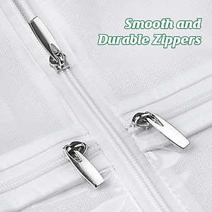 MISSLO Portable 70" Wedding Dress Garment Bag with Bride Tote Bag 8'' Gusseted Dress Bags for Gowns Long 4 Pockets Dress Cover for Women, White