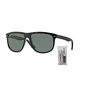 Ray-Ban rb4147 601/58 60m black/green polarized Square Sunglasses for men for women + Bundle with designer iwear eyewear kit