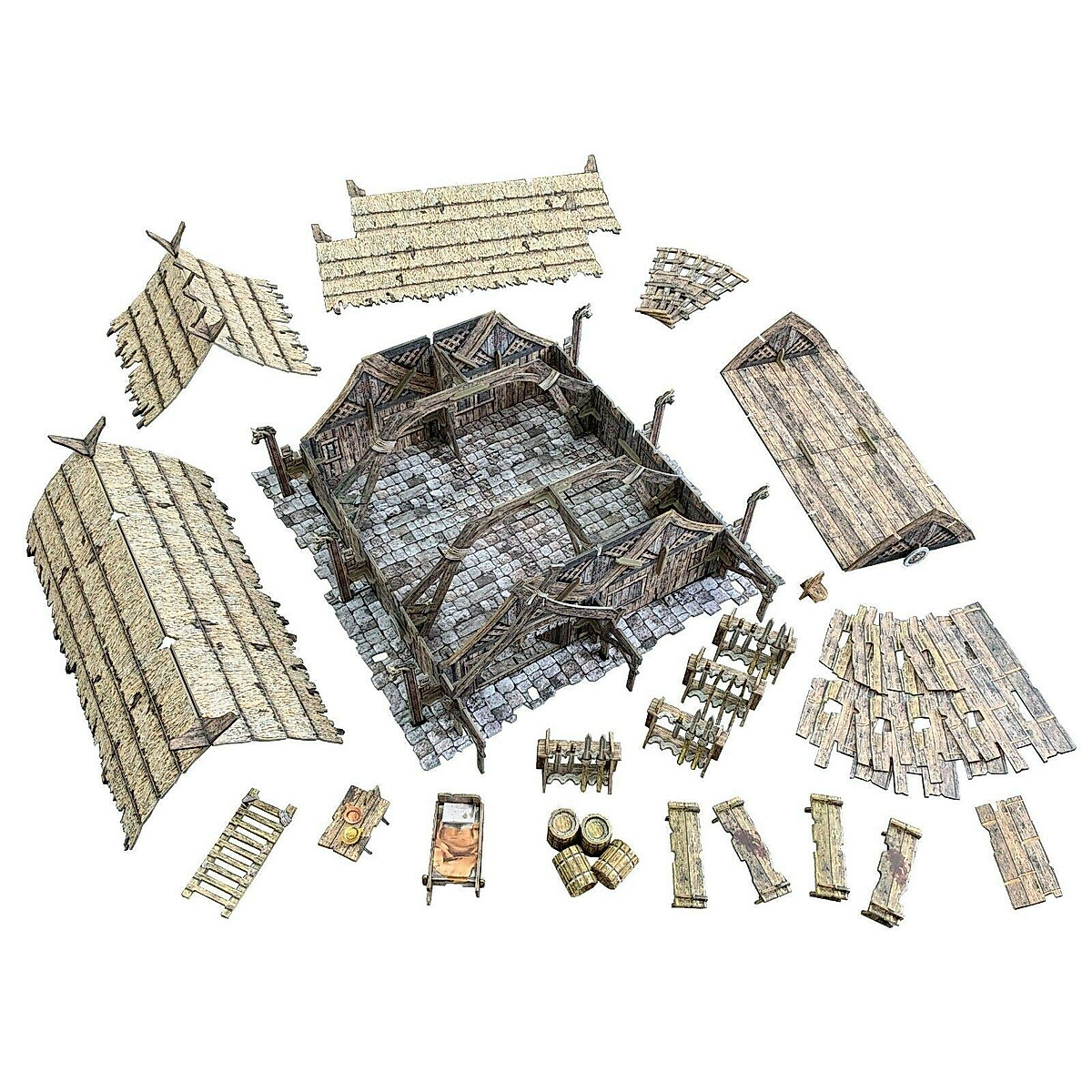 Battle Systems Fantasy Terrain Mead Hall - 28-35mm DND D&D RPG Wargames Historical/Fantasy Card Scenery