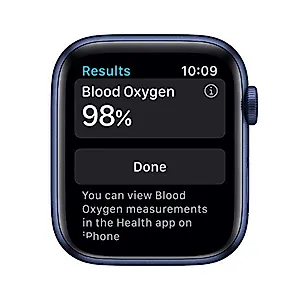 Apple Watch Series 6 (GPS, 44mm) - Blue Aluminum Case with Deep Navy Sport Band (Renewed)