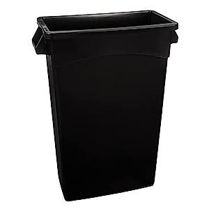 AmazonCommercial 23 Gallon Commercial Slim Trash Can, Black, 1-pack