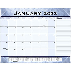 AT-A-GLANCE 2023 RY Slate Blue Monthly Desk Pad, Large, 21 3/4" x 17"