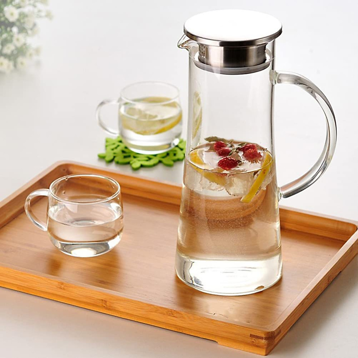 Operitacx Water Bottle Accessories Water Pitcher Replaceable Lids Stainless Steel Pitcher Lids Pitcher Glass Lids Covers Glass Jug Cover Stoppers for Water Jug Glass Pitcher () Lemonade Pitcher