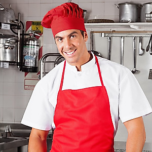 18 Pcs Chef Hats for Adults Adjustable Elastic Chef Cap Kitchen Bakers Hat Cooking Cap Funny Chef Gifts for Men Women, Black, White, Red