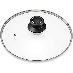 10 Inch Pan Lid 10“ Tempered Glass Pot Lid for Cast Iron Skillets, Frying Pans, Pots and Wok, Heat Resistant Handle
