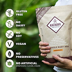 Ka’Chava Meal Replacement Shake - A Blend of Organic Superfoods and Plant-Based Protein - The Ultimate All-In-One Whole Body Meal. (Chocolate) 930g Bag = 15 meals (62g serving size)