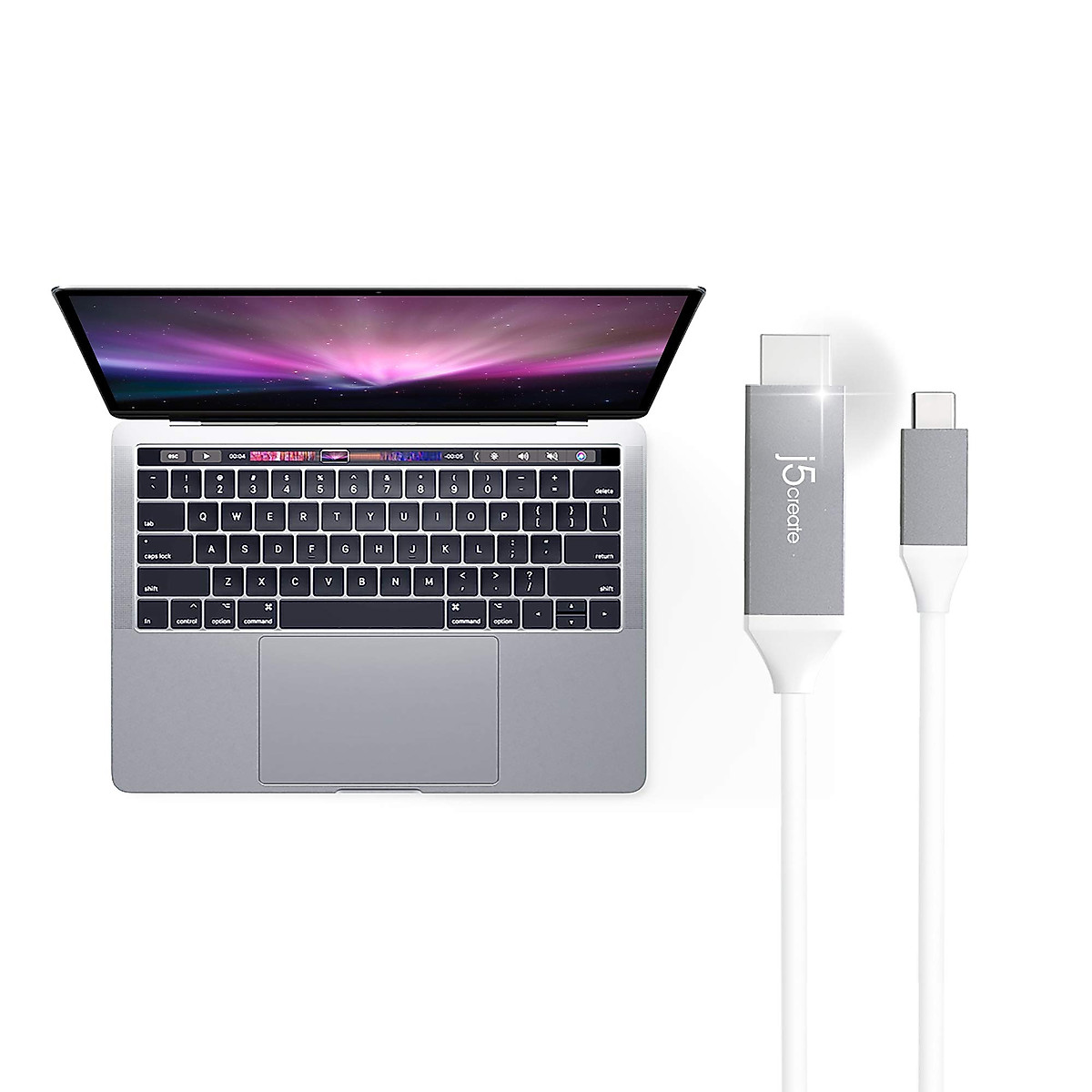 j5create USB Type C to 4K@60Hz HDMI 6ft Cable with HDMI ATC Certificate,Compatible with Thunderbolt 3/4, MacBook Pro/Air, iPad Pro, iPad Air 4, ChromeBook and More (JCC153G)