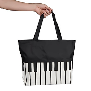 COCOMK Handbag Reusable Grocery Bag Shoulder Shopping Bag Tote Bag for Music Teacher Girls Gift Bag