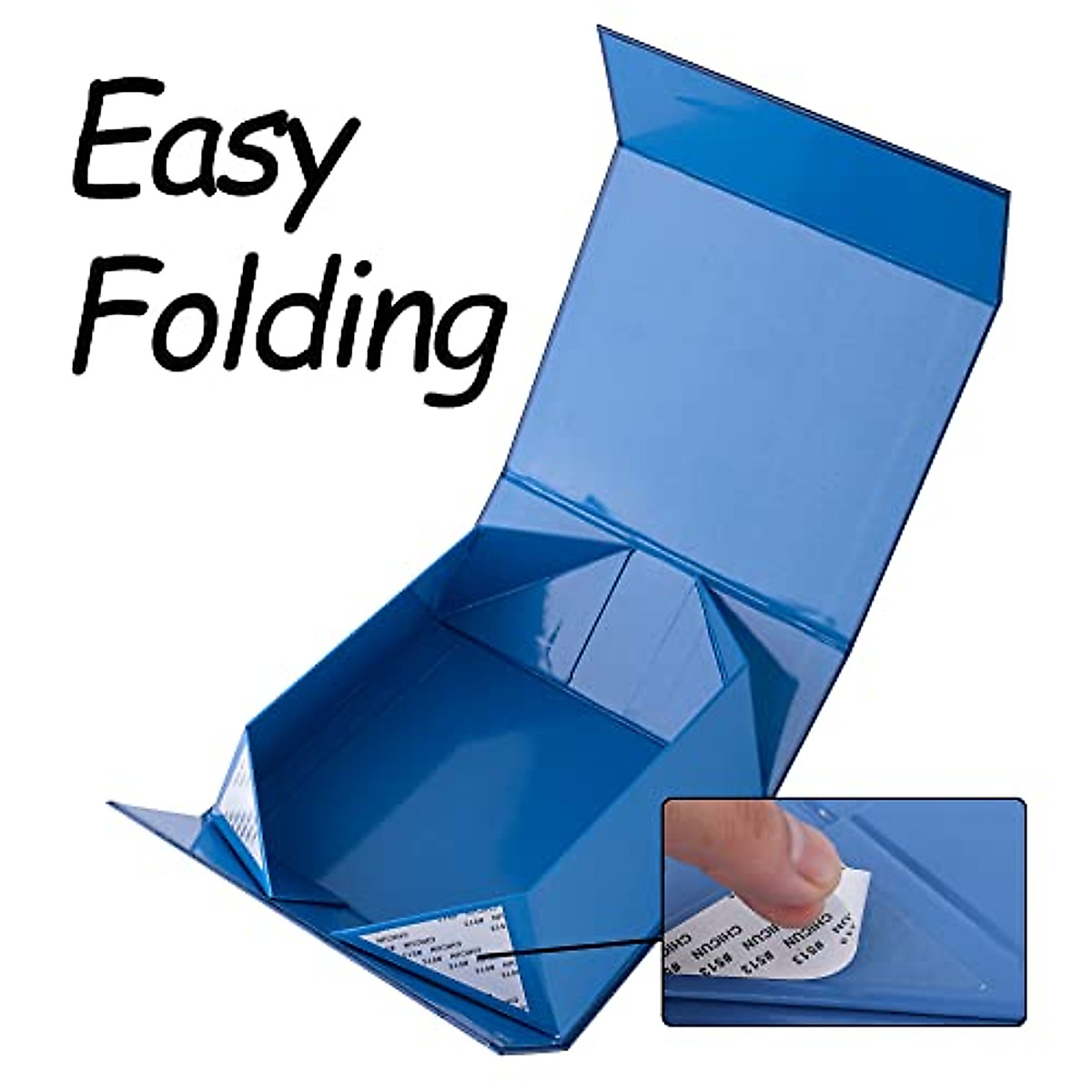 OEMVALATY Blue Gift Box 8x7x3.3 Inches,Luxury Gift Box with Lid,Groomsman Box, Collapsible Gift Box with Magnetic Lid(1 pack)