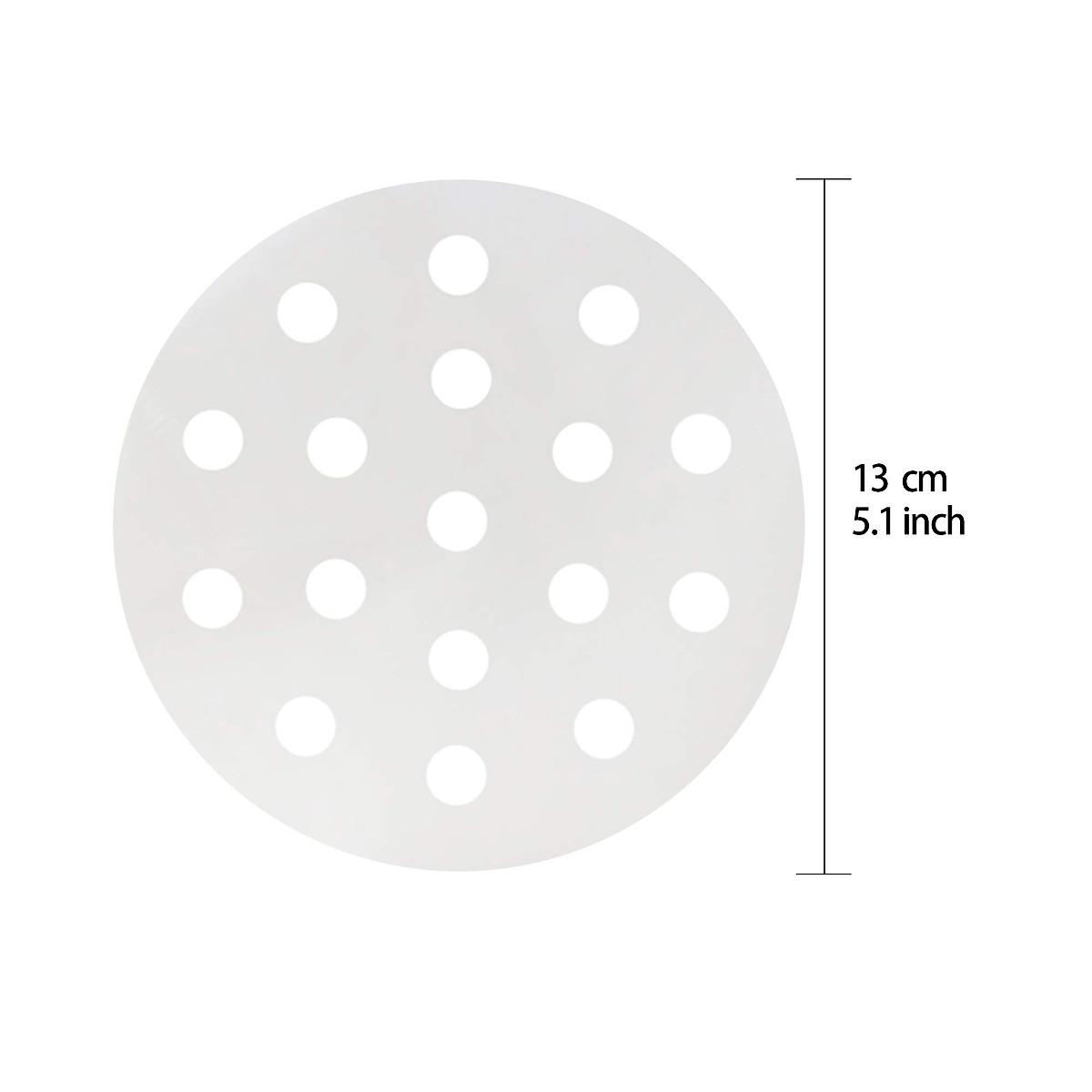 iRUNTEK Air Fryer Parchment Paper Liners, 100pcs 5 inch Perforated Parchment Paper for Air Fryer, Premium Extra Strong & Non-Stick Bamboo Steamer Liners for Air Fryers, Baking, Cooking