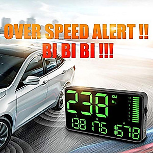 ELING Universal Head Up GPS Speedometer C90 HUD Digital Speed Display MPH KM/H LED Screen Speed Projector with Over Speed Alarm for All Vehicles