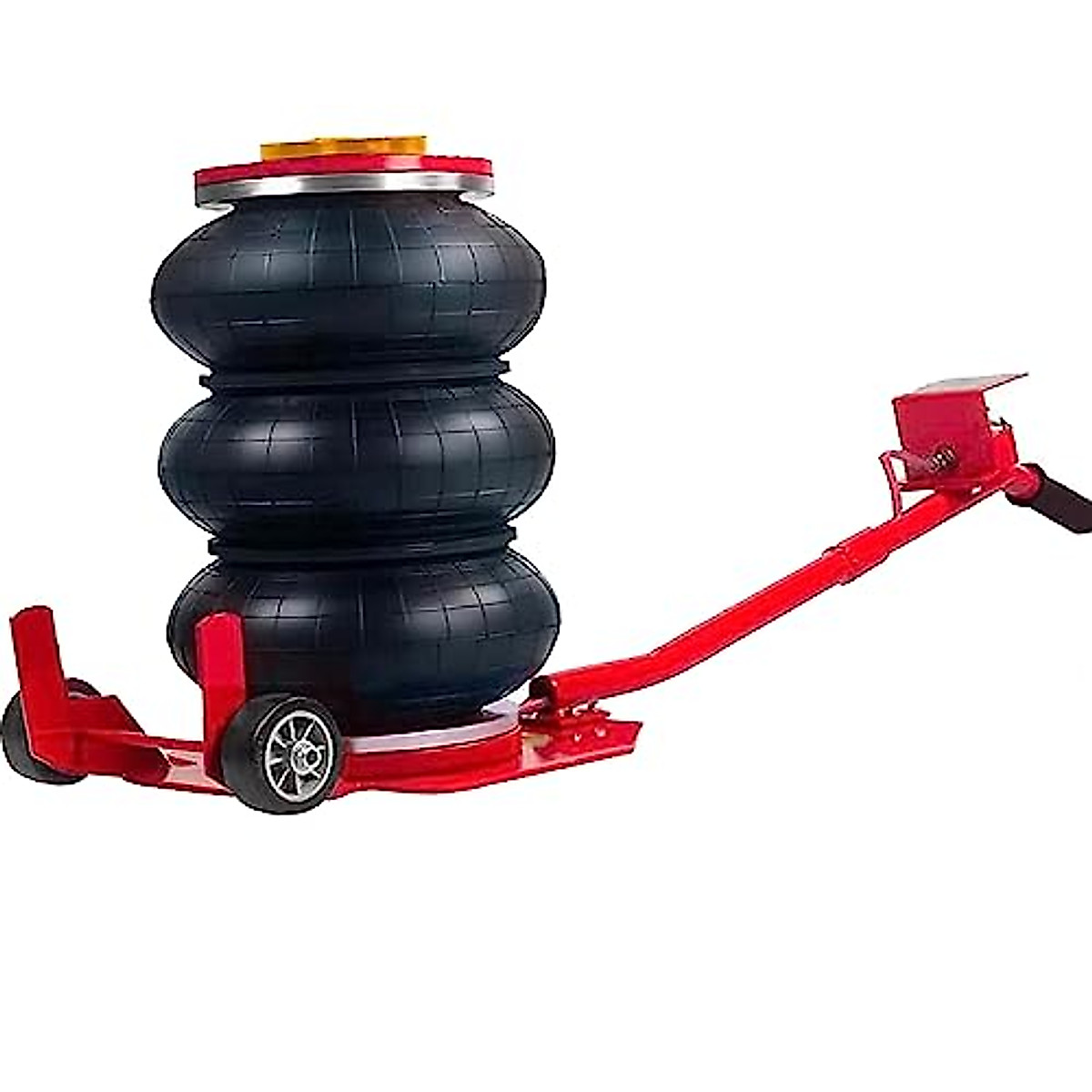 ATPTYSKJ Air Jack, 3 Ton/6600 lbs Triple Bag Air Jack, Air Bag Jack Lift Up to 17.72 Inch, 3S Fast Lifting Air Bag Jack Suitable for Long Handled Cars (Red)