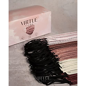 VIRTUE CODE Balance Face Masks - Soft 3 Ply Comfort Face Masks, Colorful Disposable Face Mask 50 Pack. Desert Rose Colored Masks. Adults Mens and Womens Disposable Face Masks