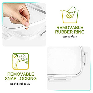 M MCIRCO [5-Pack,36 oz] Glass Meal Prep Containers 3 Compartment with Lids, Glass Lunch Containers,Food Prep Lunch Box,Bento Box, Microwave, Oven, Freezer, Dishwasher (4.5 Cups, White)