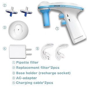 ONiLAB Electric Pipette Controller,Automatic Motorized Pipette Filler, Electric Pipettor, 0.1-100ml,Adjustable Speed