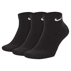 Nike Everyday Cushion Low Training Socks (3 Pair), Men's & Women's Athletic Low Cut Socks with Sweat-Wicking Technology, Black/White, Medium