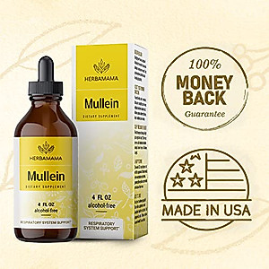 Mullein Leaf Tincture - Lung Cleanse - Vegan Mullein Drops - Lung Detox - Respiratory Health and Immune Support Drops - Natural Supplement Liquid Extract 4 fl.oz.