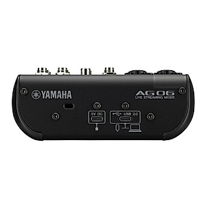 Yamaha AG06MK2 Black 6-Channel Live Streaming Loopback Mixer/USB Interface with Steinberg Software Suite